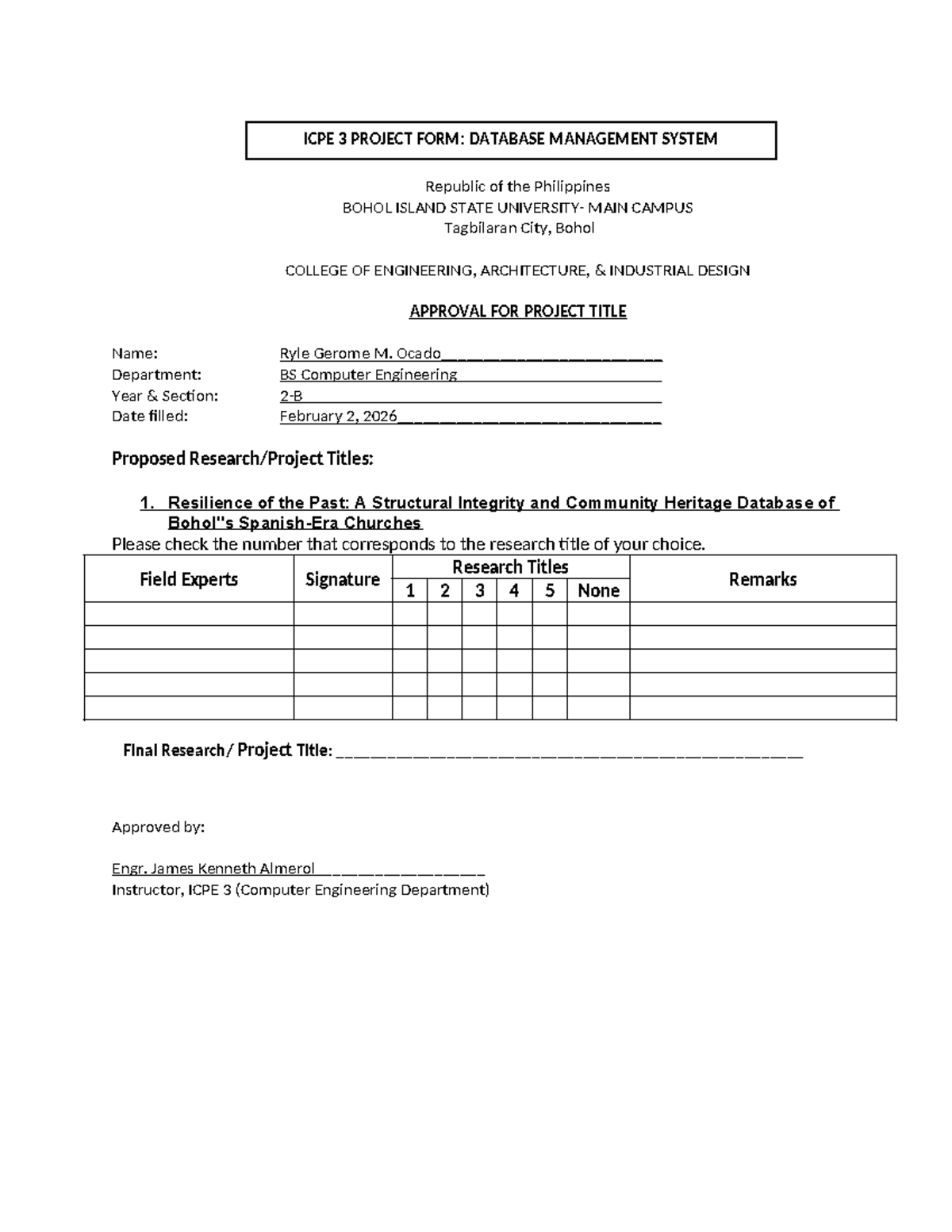 ICPE-3- Project- Title- Proposal-FORM - Republic of the Philippines ...