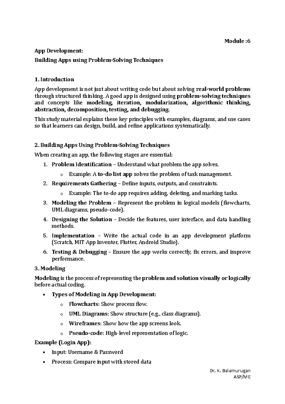 Unit 6: App Development Techniques - Key Concepts & Examples - Studocu