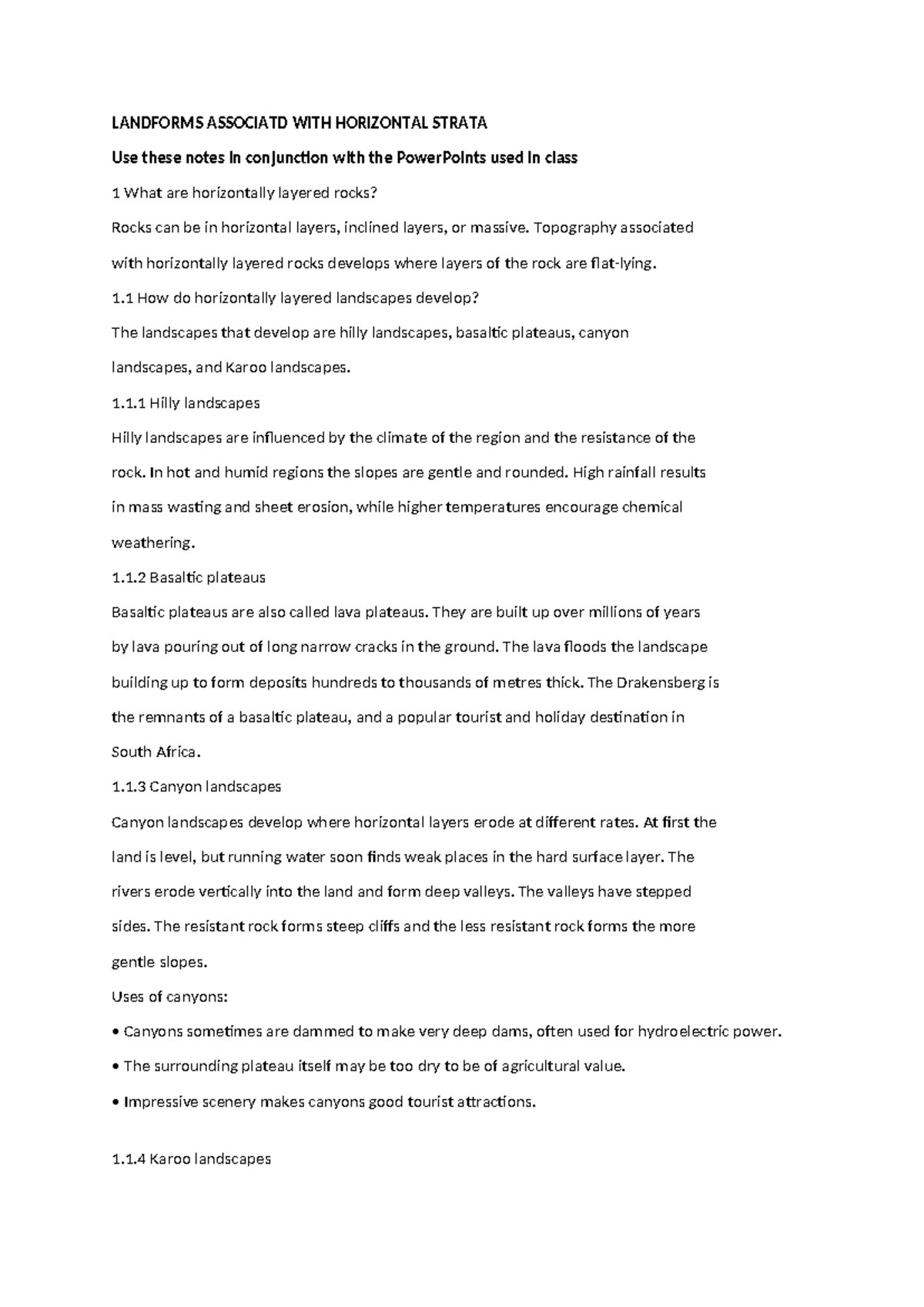 Landforms Associated with Horizontal Strata: A Comprehensive Overview ...