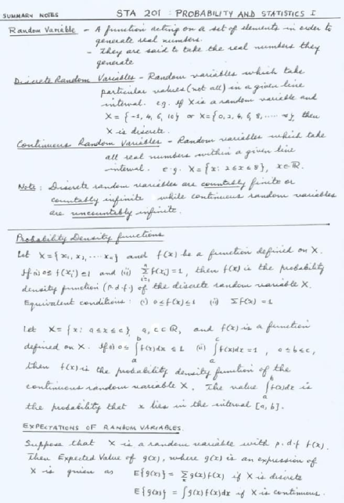 S M A 240 - Introduction to probability and statistics, Math unit for ...