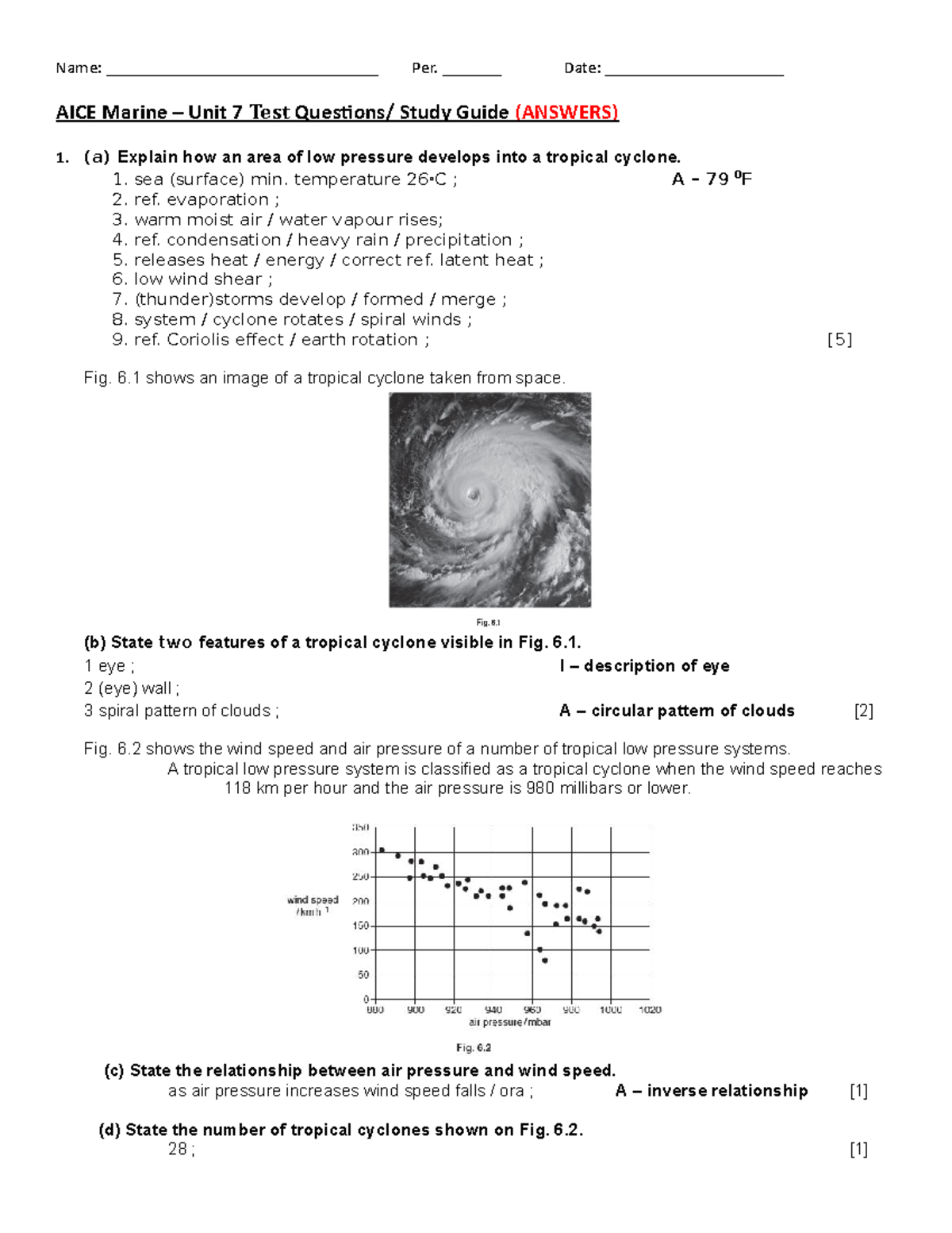 AICE Marine - Unit 7 Test Questions Study Guide (with Answers) - Studocu