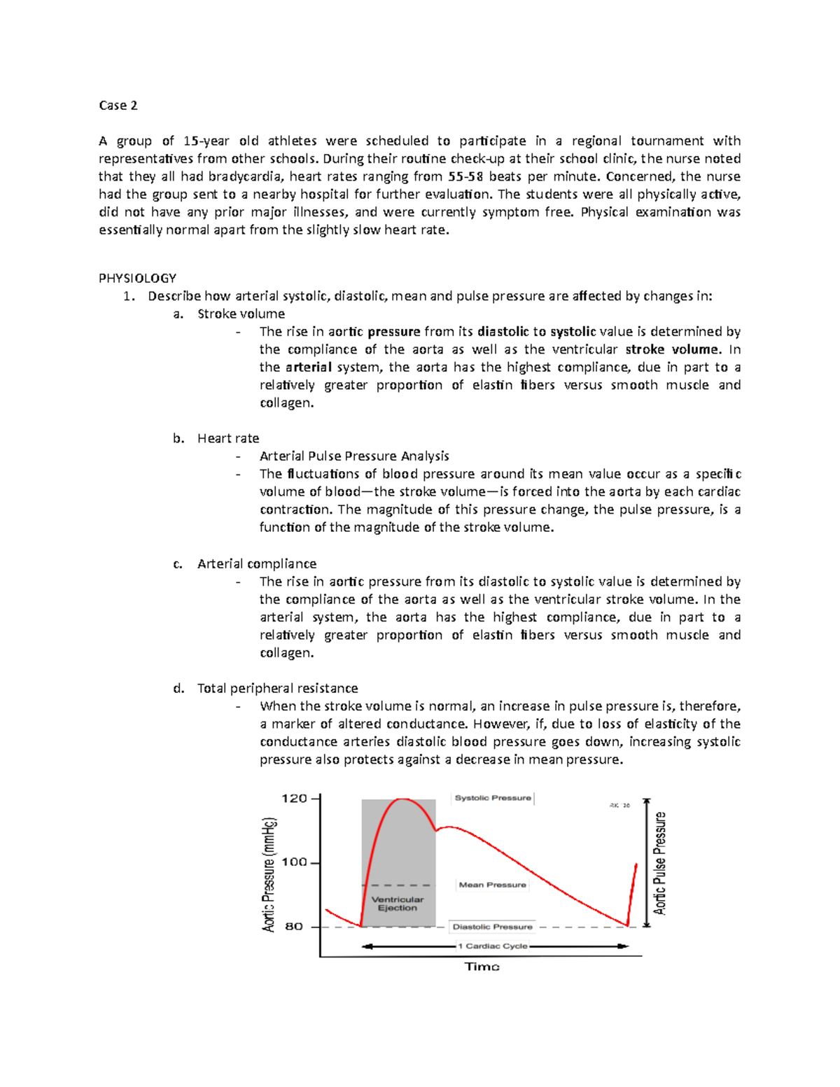 Case Study- Cardiovascular System - Case 2 A group of 15-year old ...