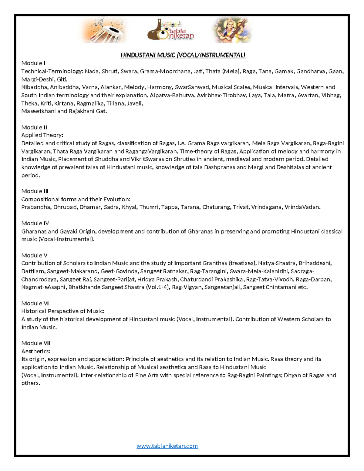 PhD Entrance Exam Syllabus: Hindustani Music & Indian Knowledge Systems ...