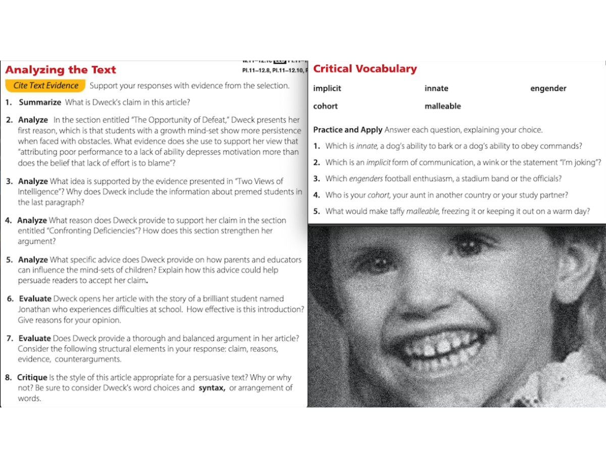 ENG 1: Analyzing "The Secret to Raising Smart Kids" - Vocab & Evidence ...