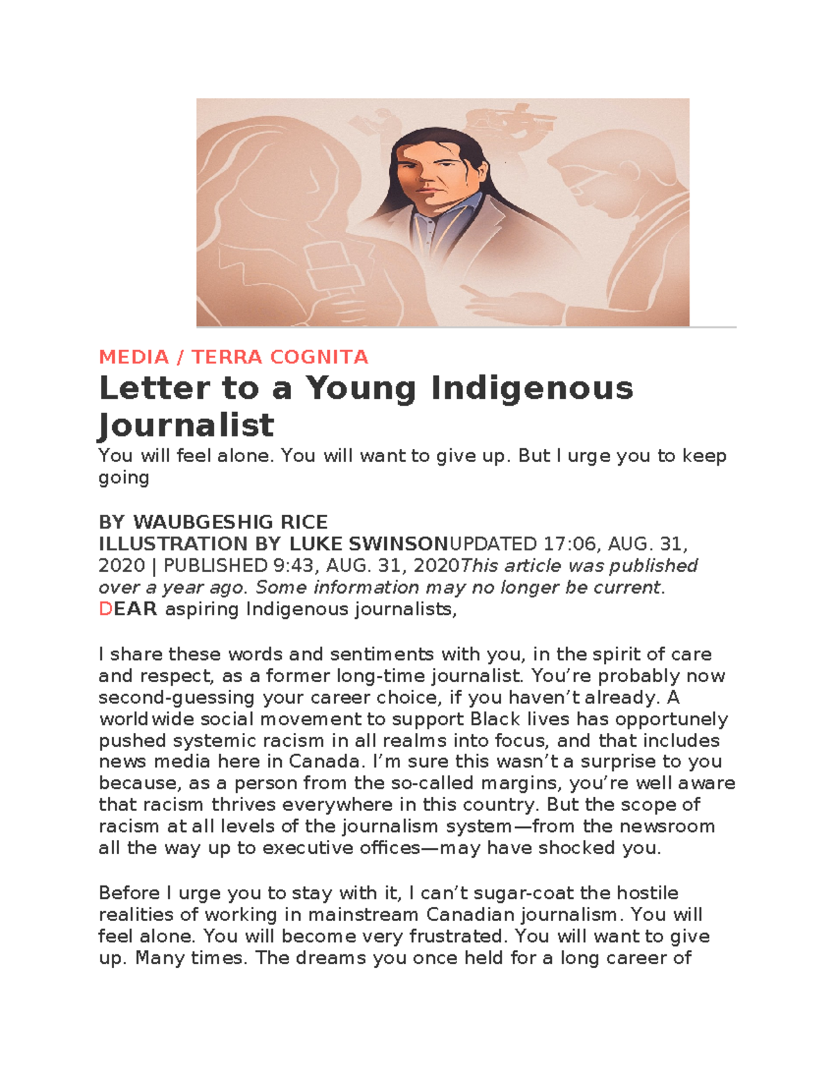 Letter to a Young Indigenous Journalist - MEDIA / TERRA COGNITA Letter ...