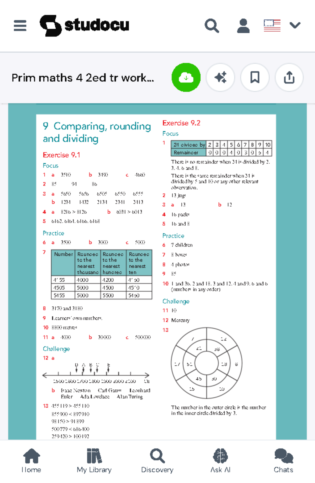 Cambridge Primary Mathematics 4: Workbook Answers for Exercises - Studocu