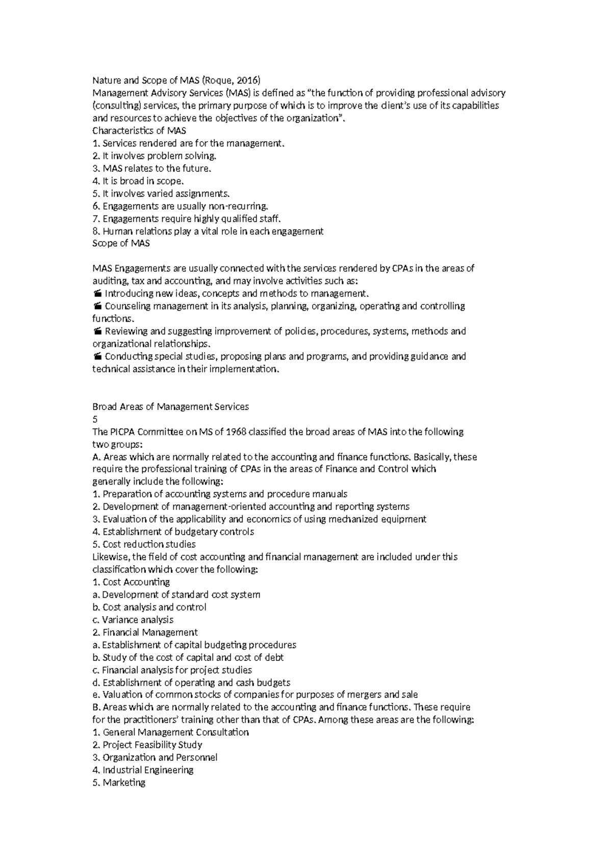 Nature and Scope of MAS - Assignment - Nature and Scope of MAS (Roque ...