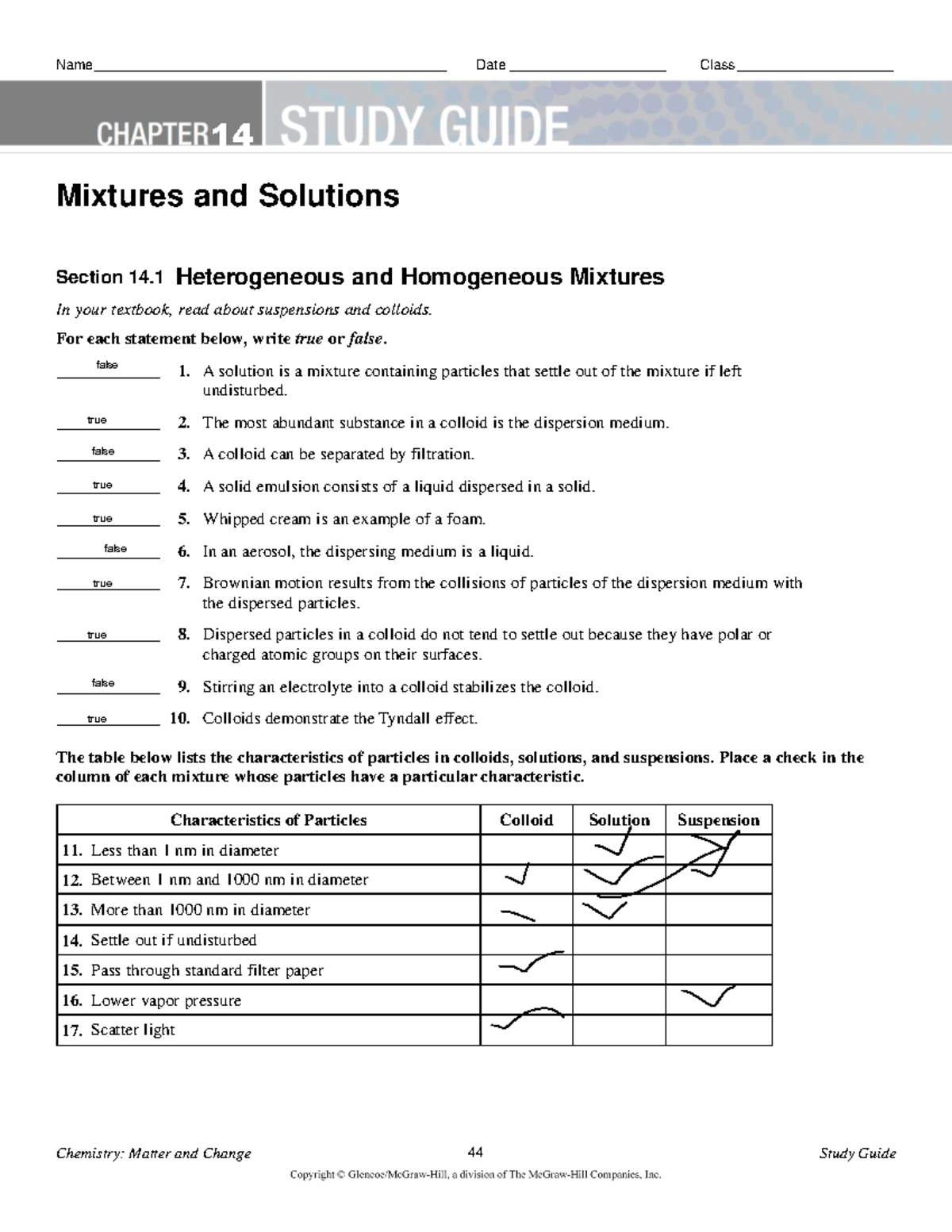 Chapter 14 Study Guide: Mixtures, Solutions & Solubility Concepts - Studocu