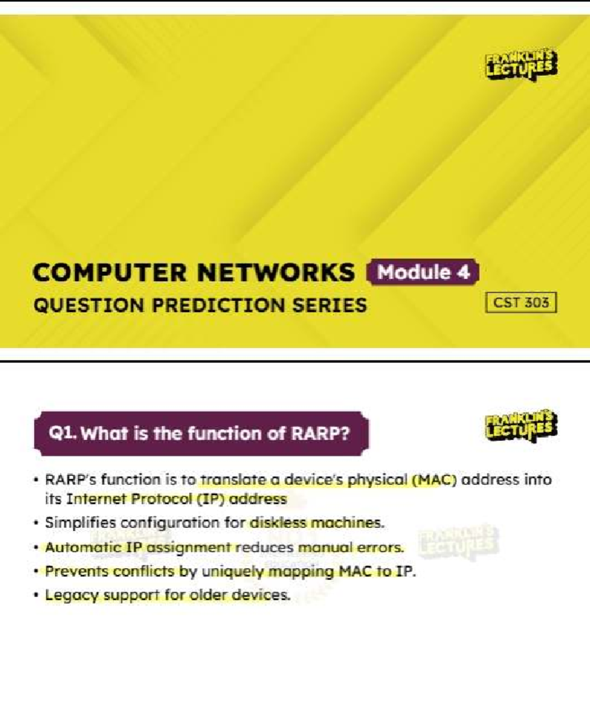 RAN COMPUTER NETWORKS CST 303 Q1-Q16 Question Prediction Series - Studocu