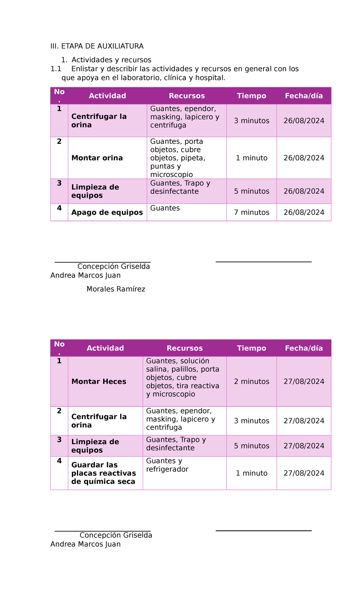 Control de etapas - Cuales son - III. ETAPA DE AUXILIATURA Actividades ...