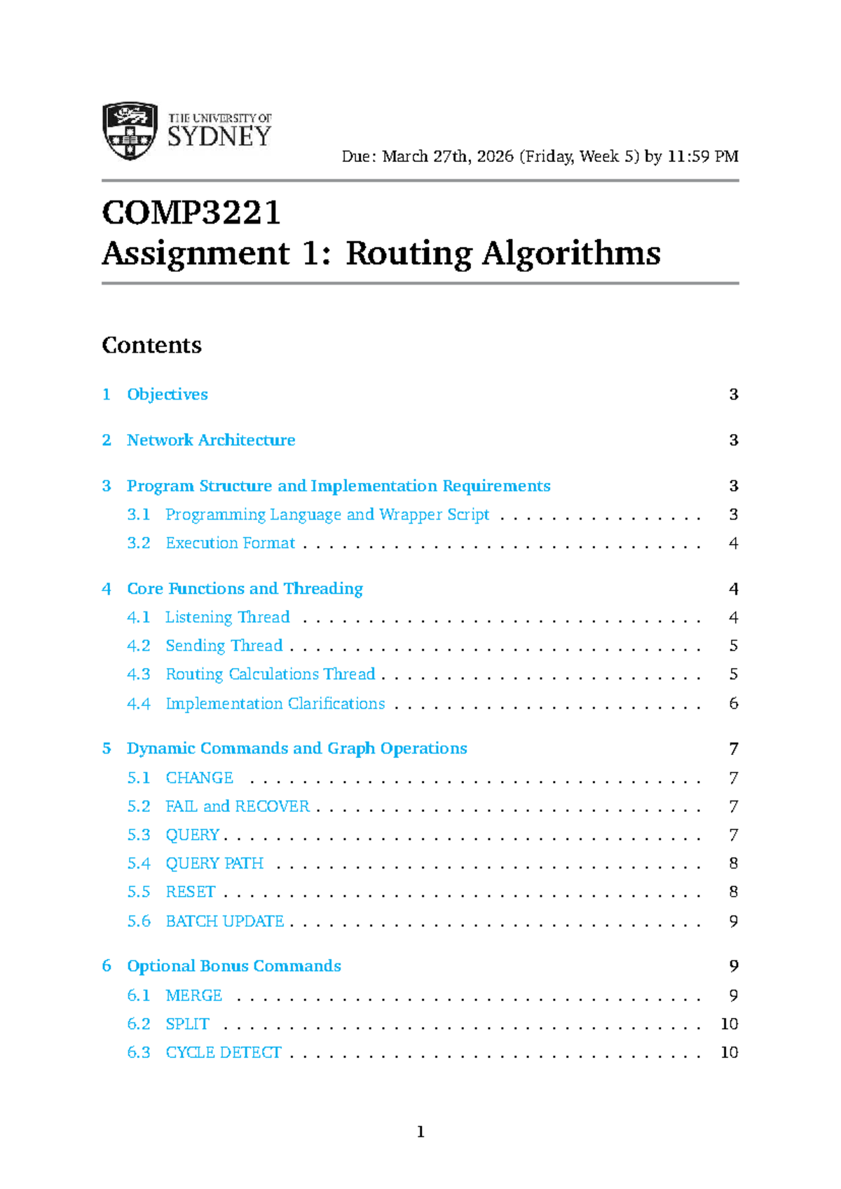 COMP3221 Assignment 1: Routing Algorithms Overview and Requirements ...