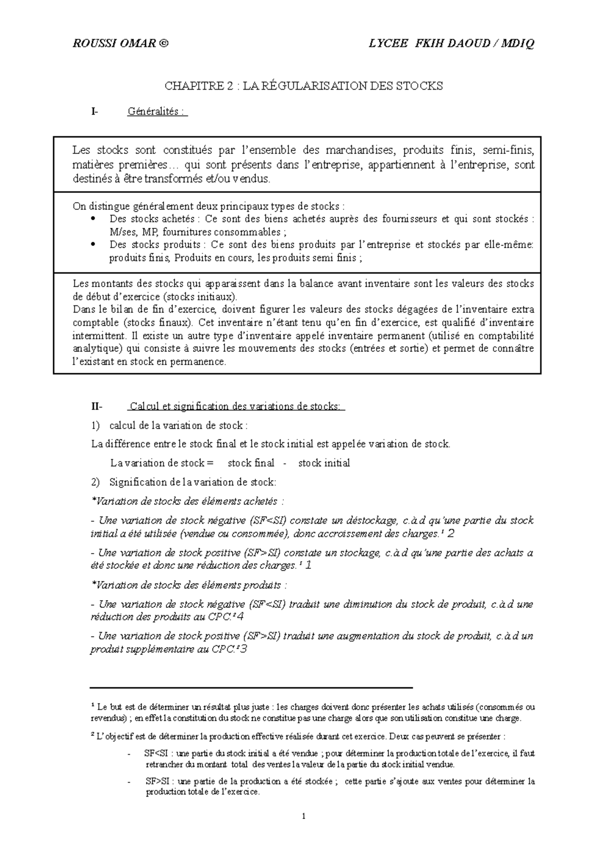 Régularisation des Stocks : Concepts et Calculs Essentiels en Gestion ...
