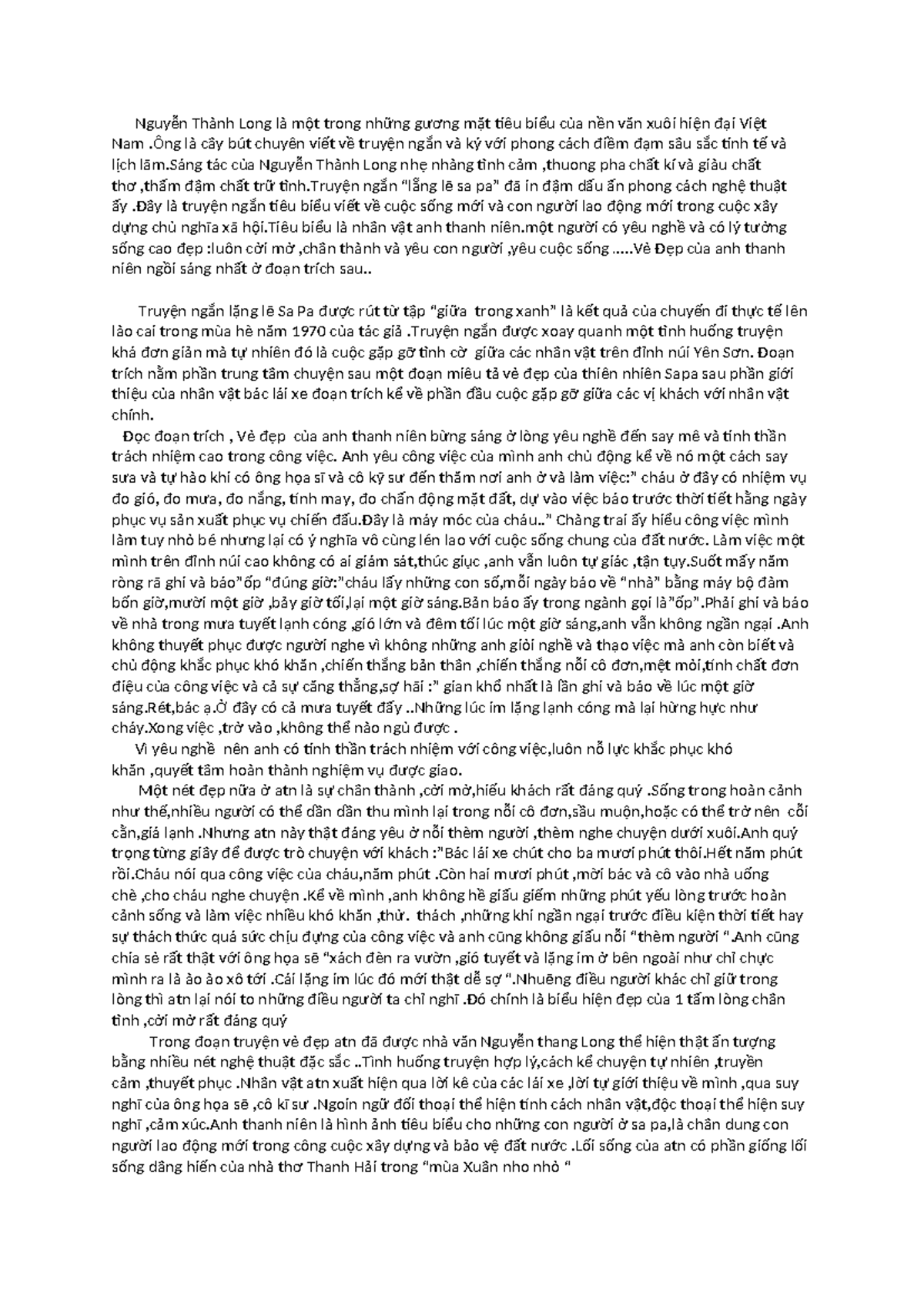 Phân Tích Nhân Vật Anh Thanh Niên Trong Truyện Ngắn "Lặng Lẽ Sa Pa ...