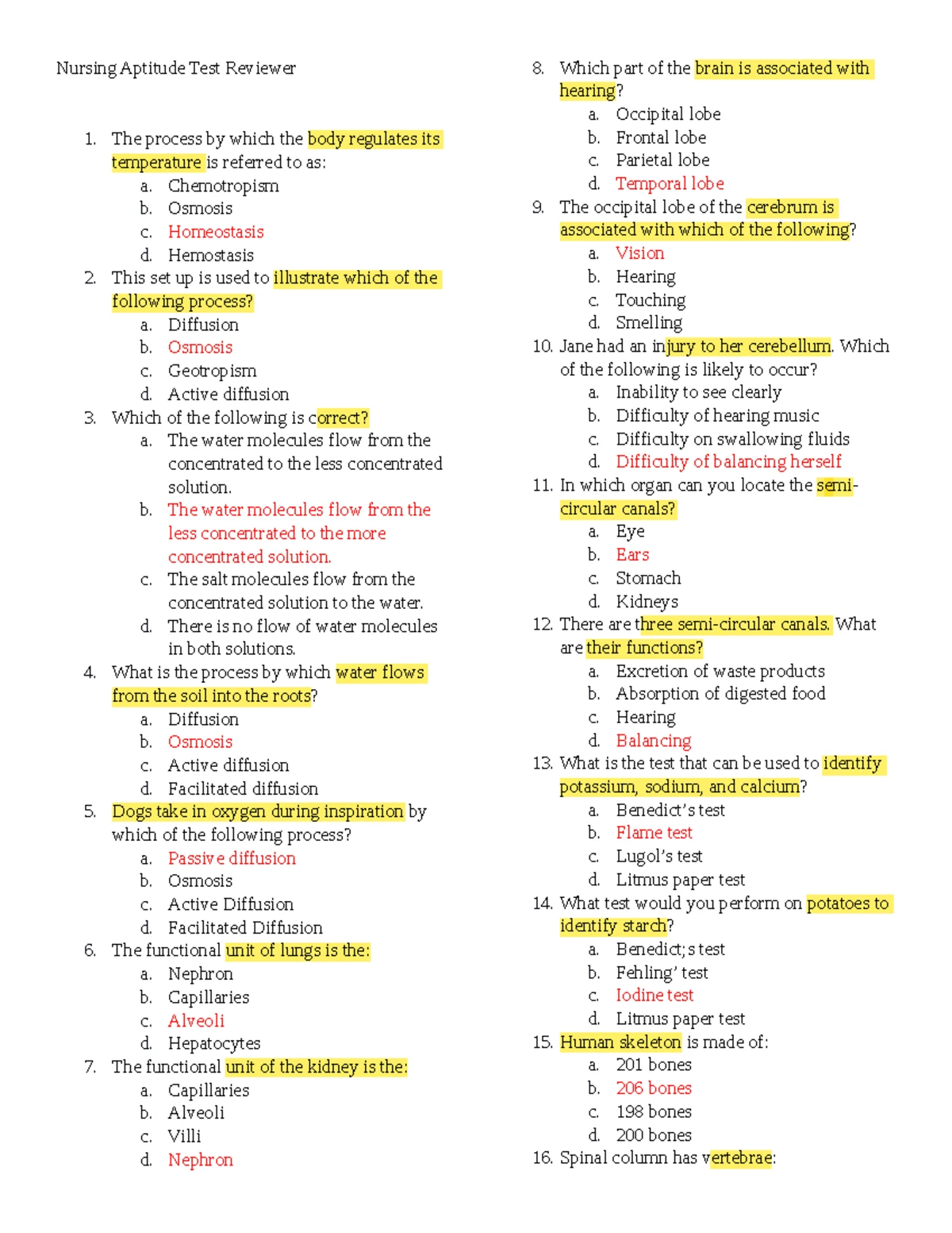 Nursing Aptitude TEST - Reviewer - Nursing Aptitude Test Reviewer 1 ...