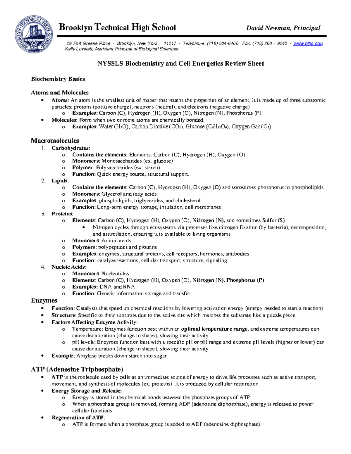 Biochemistry & Cell Energetics: Photosynthesis & Respiration Review ...