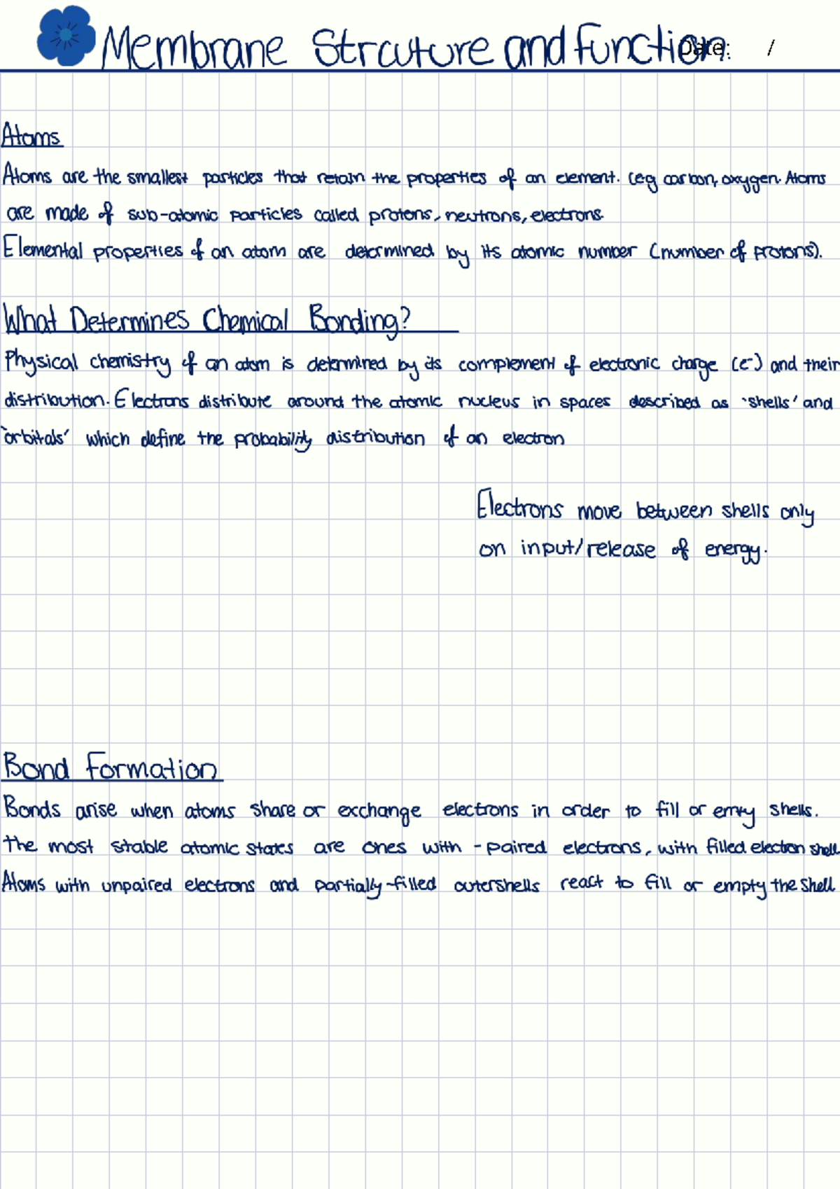 Lecture 2: Membrane Structure and Function in Atoms and Bonds - Studocu