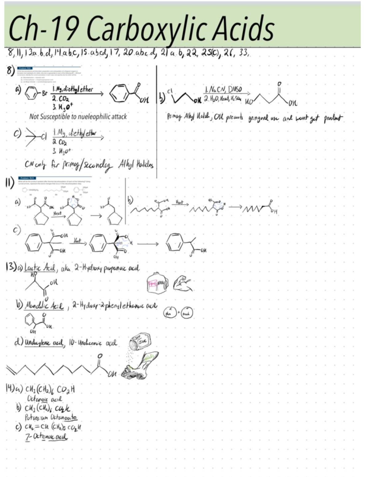 ORGO HW 19: Carboxylic Acids Q&A and Key Concepts - Studocu