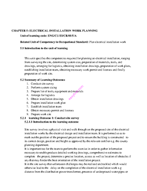Breakdown Maintanace Notes - CHAPTER 7: ELECTRICAL INSTALLATION ...