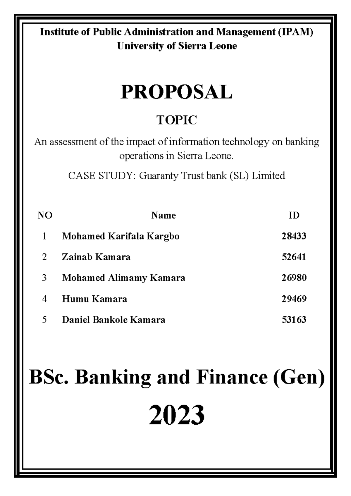 BSc. Banking and Finance (Gen) 2023: Impact of IT on Banking Ops in SL ...