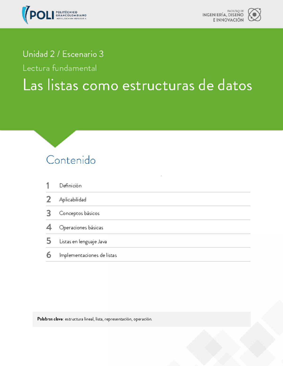 Unidad 2: Listas como Estructuras de Datos en Java - Lectura ...