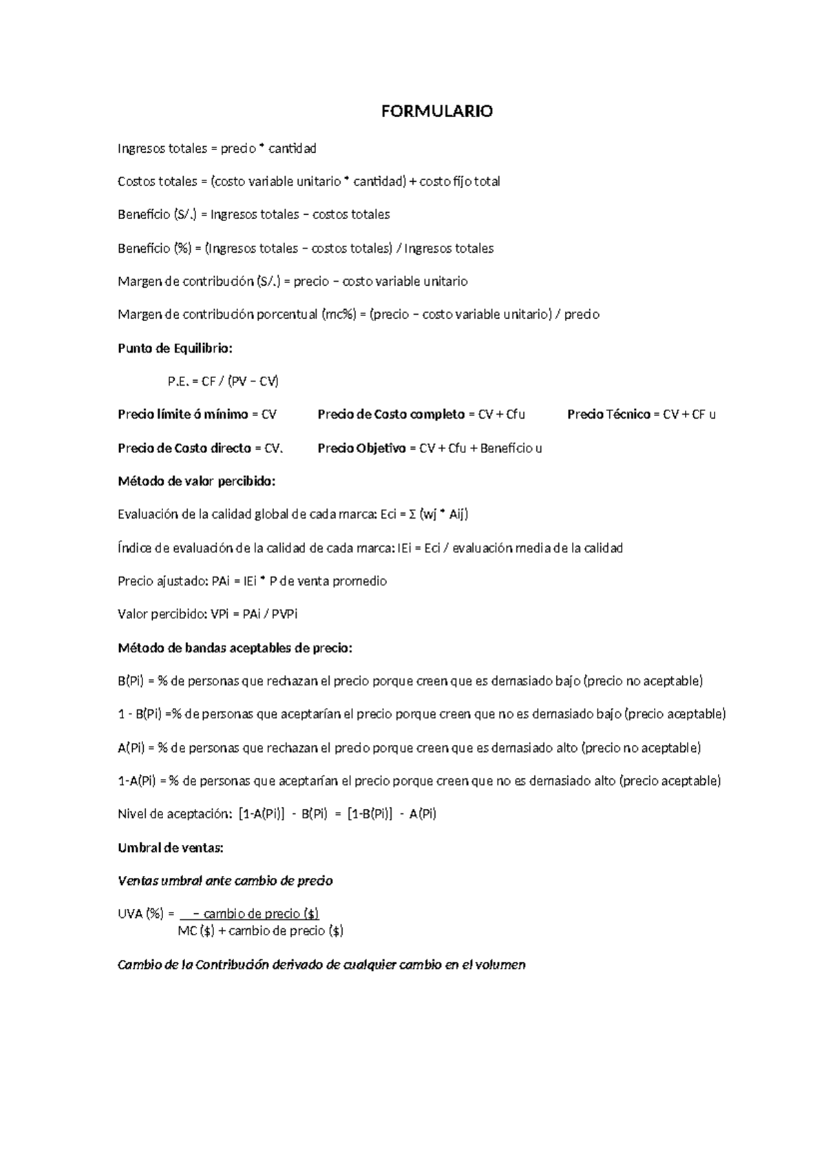 Formulario%20 General%20 - FORMULARIO Ingresos totales = precio ...