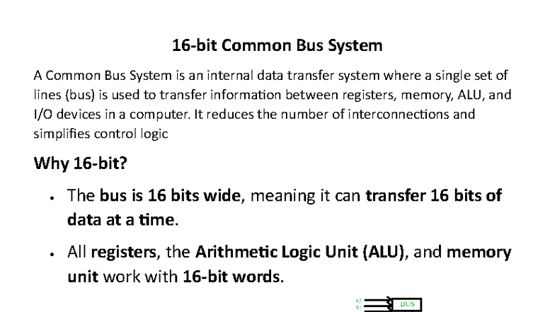 16-Bit Common Bus System Overview and Components - Studocu