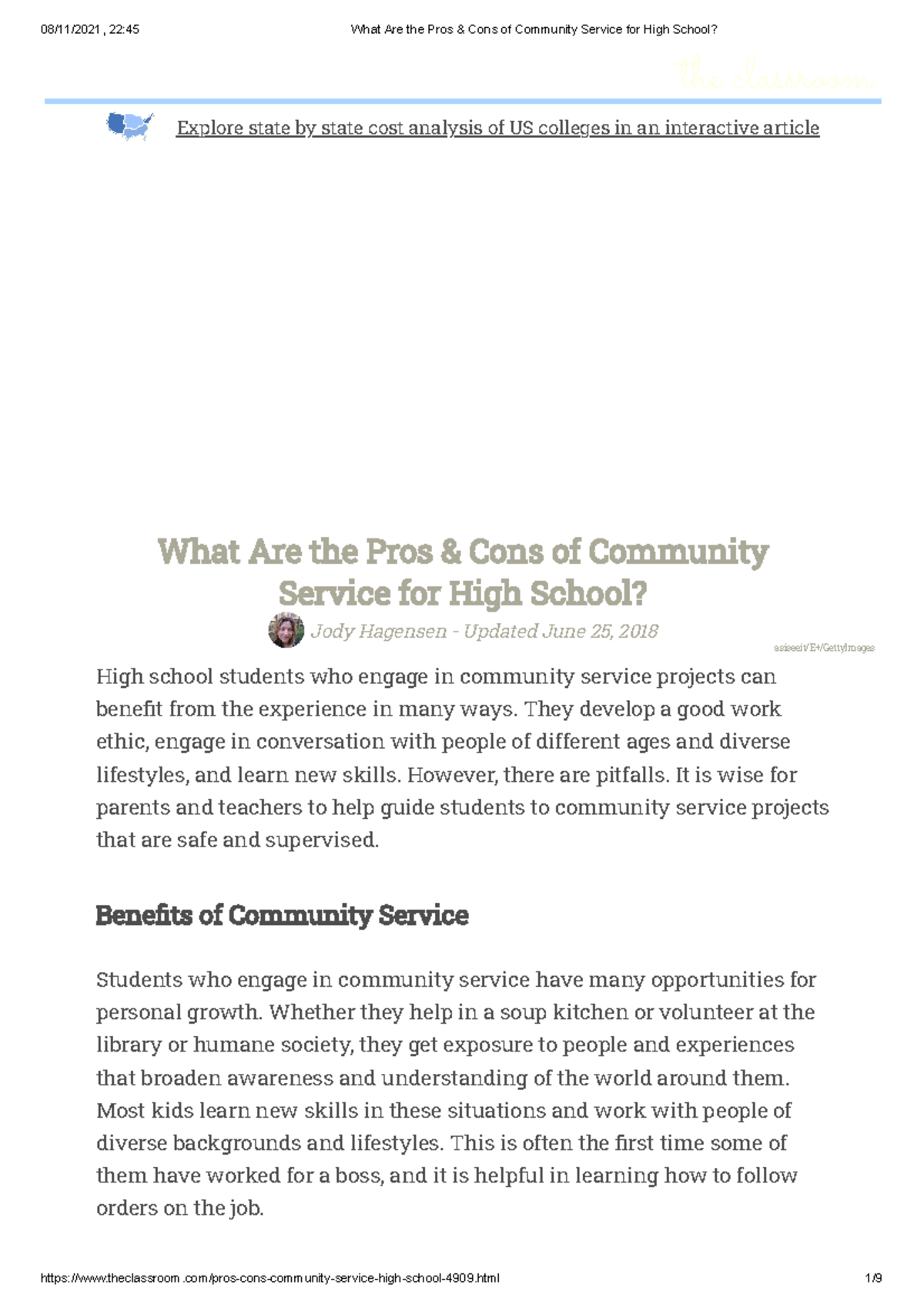 What Are the Pros & Cons of Community Service for High School - html 1 ...