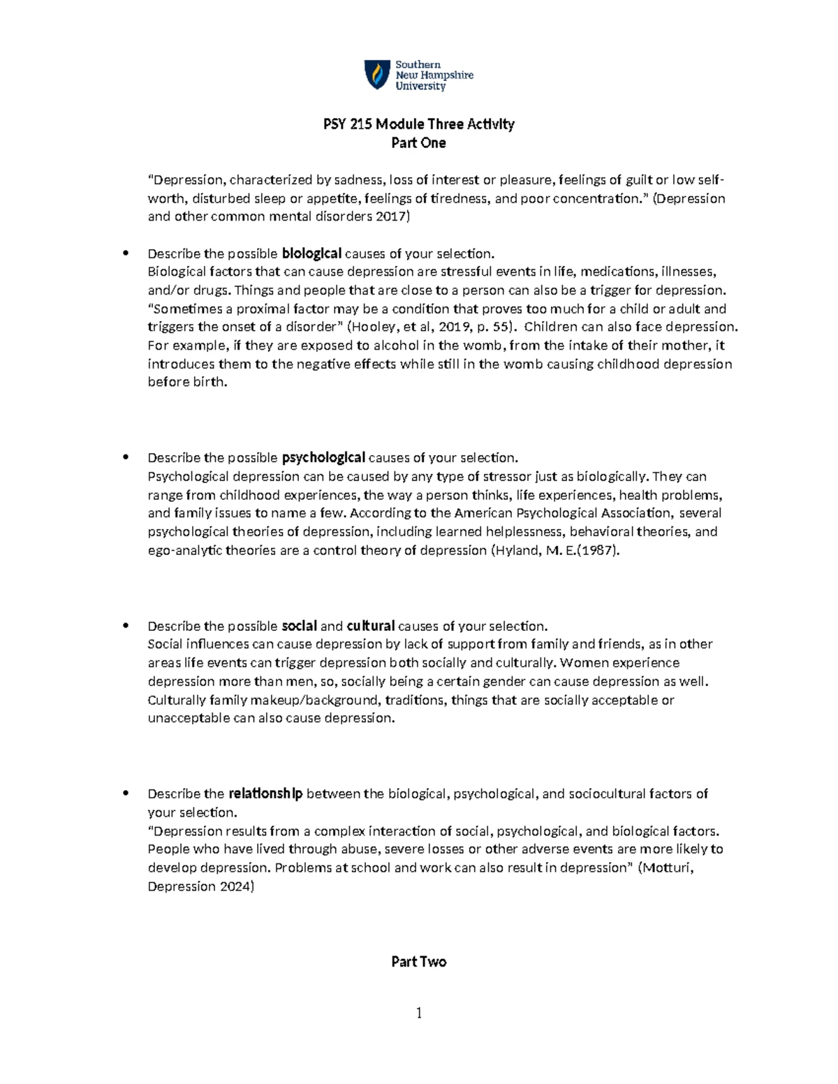 Psy 260 Module Two Activity pie chart and histogram - Psy 260 ...