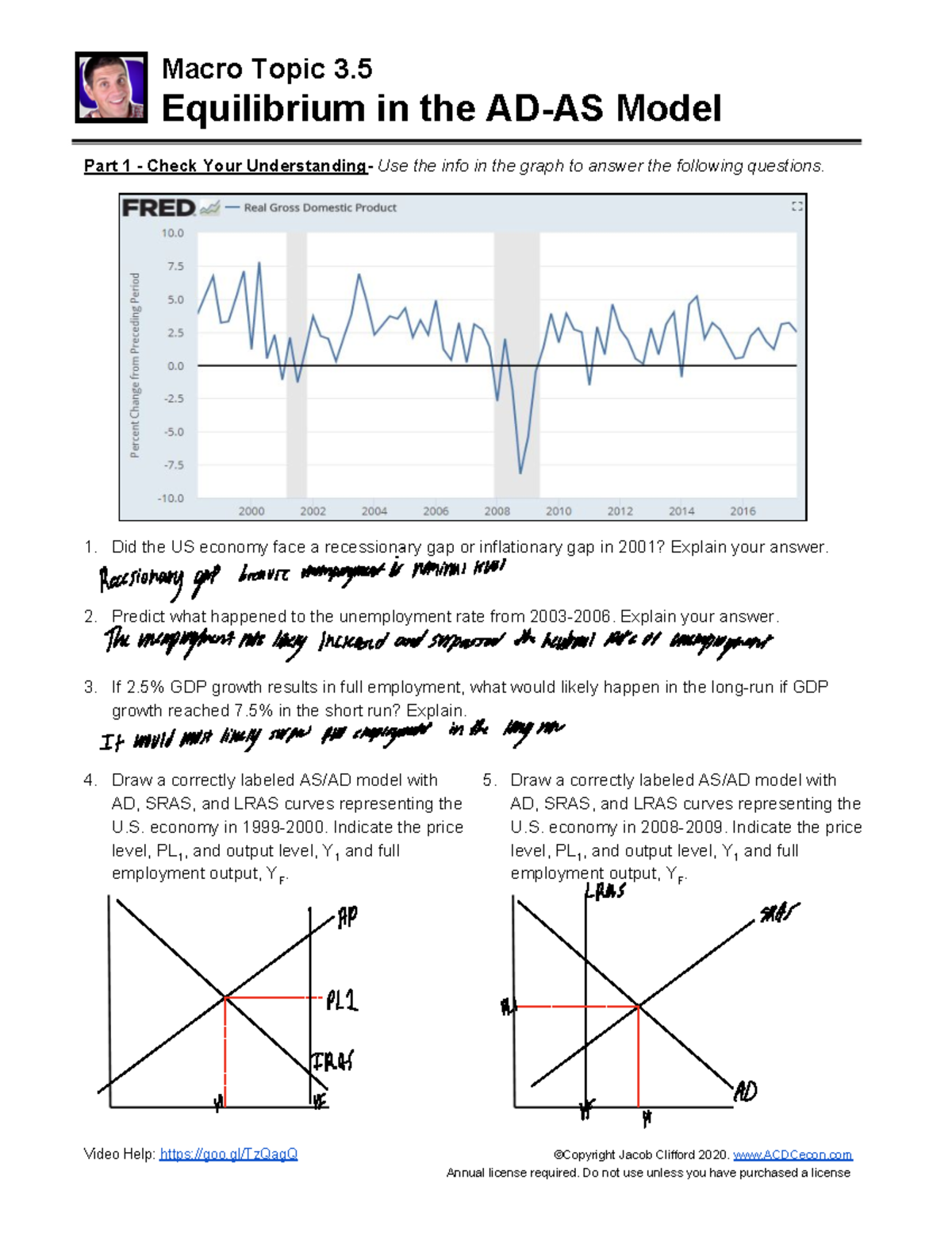 Macro Topic 3.5 - Equilibrium in the AD-AS Model Exploration - Studocu