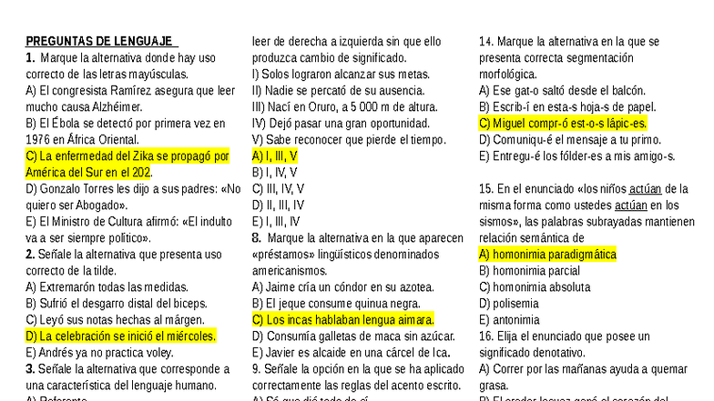 Preguntas de Repaso LEN-LIT: Lenguaje y Literatura - Studocu