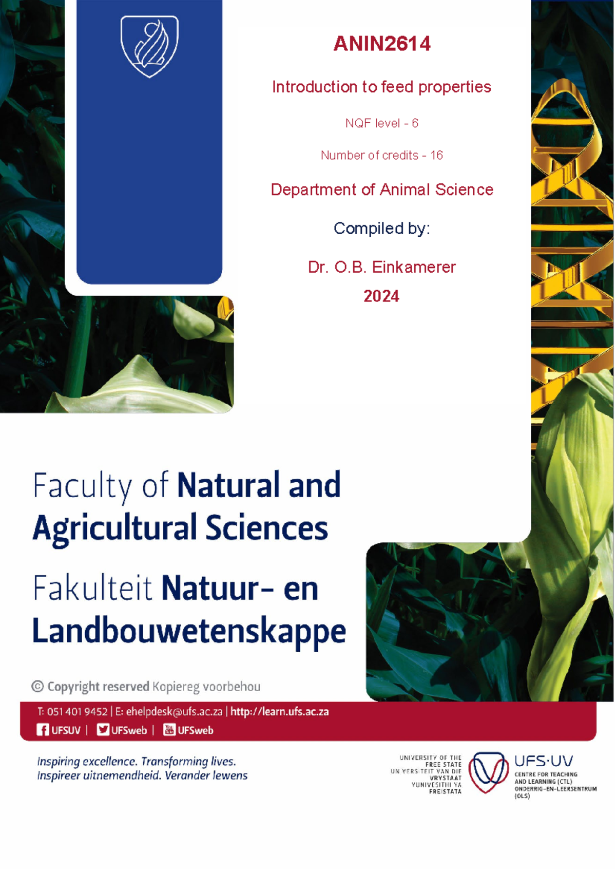 ANIN 2614 Final Exam Study Guide for Animal Nutrition 2024 - Studocu