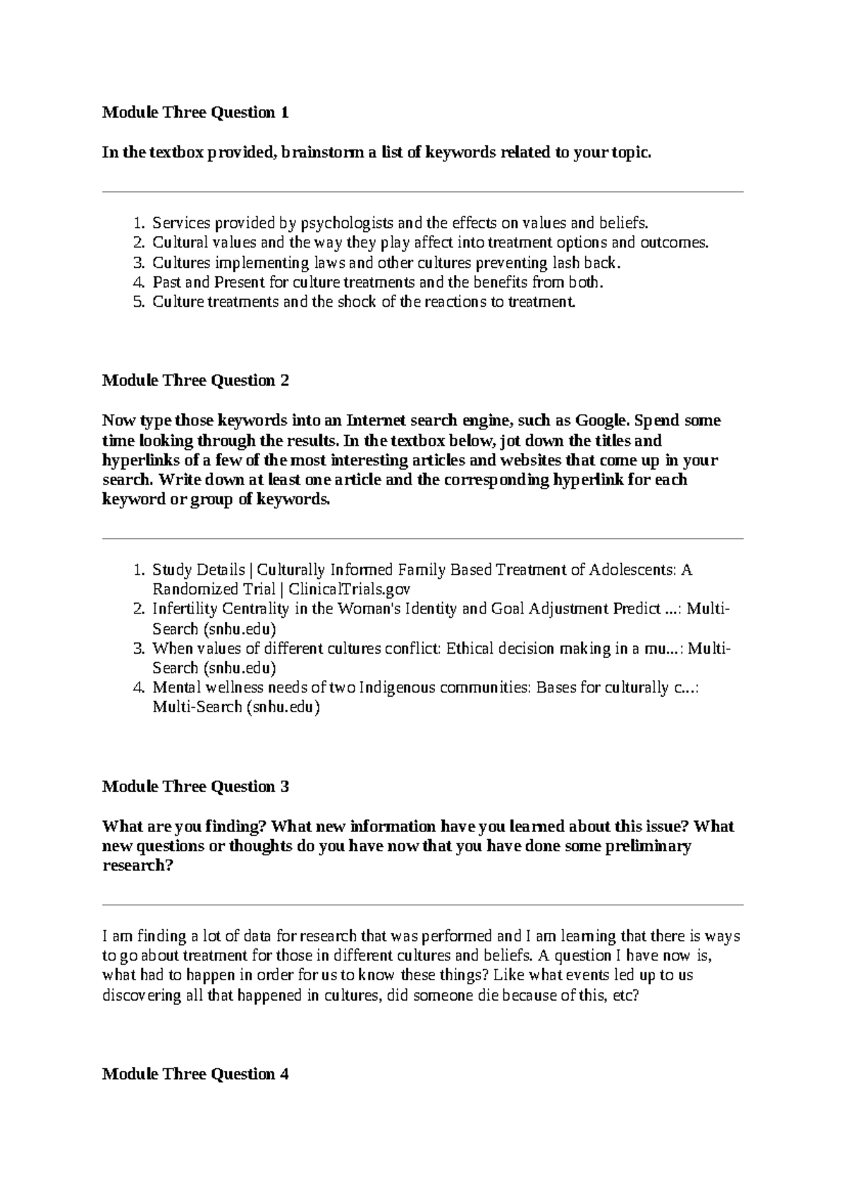 Josie Cook SCS 200 Applied Social Sciences - Module Three Question 1 In ...