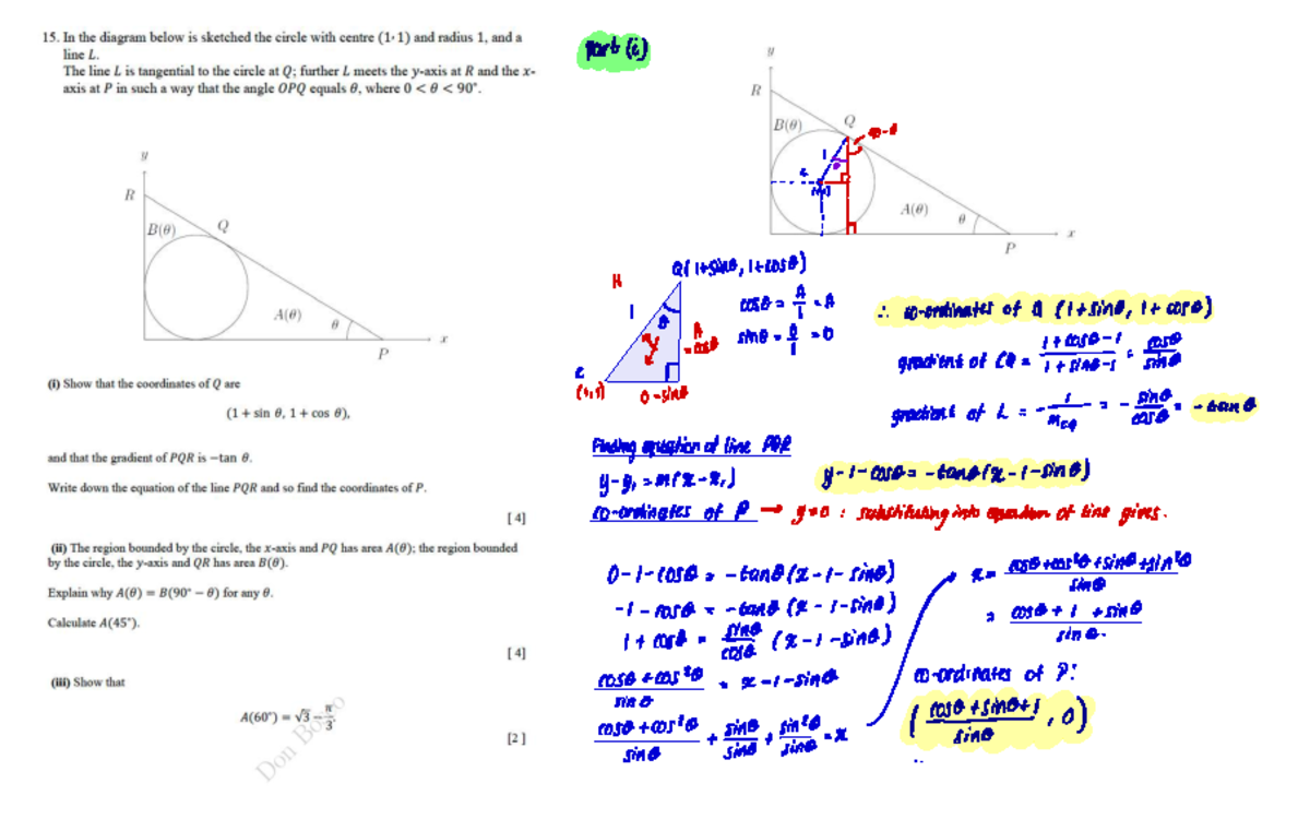 Finding the Equation of Line PQR - Math 101 Final Exam Notes - Studocu