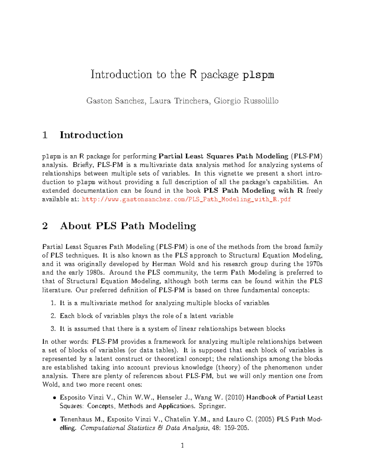 Introduction to PLS-PM: The R Package plspm Overview (2009) - Studocu