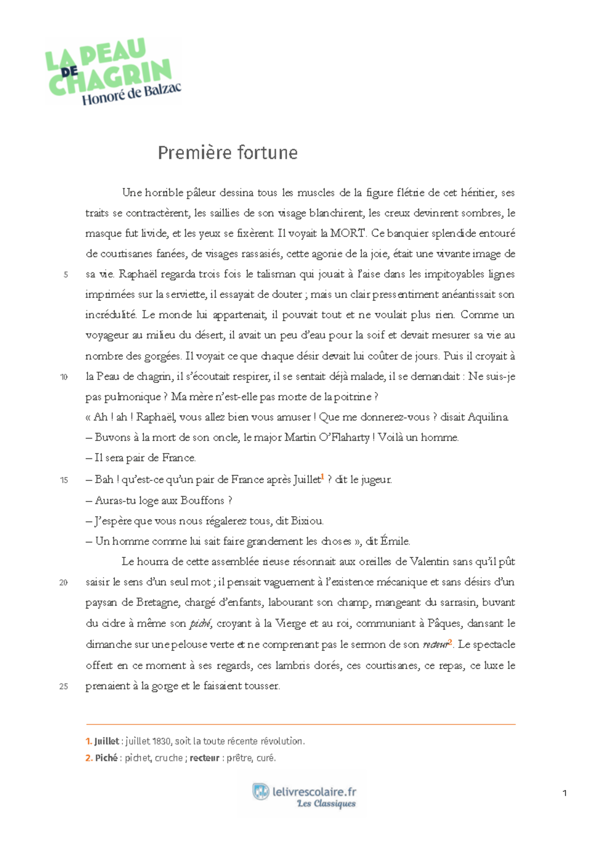 Peau de chagrin - Extrait 05: La Mort et le Luxe - Studocu