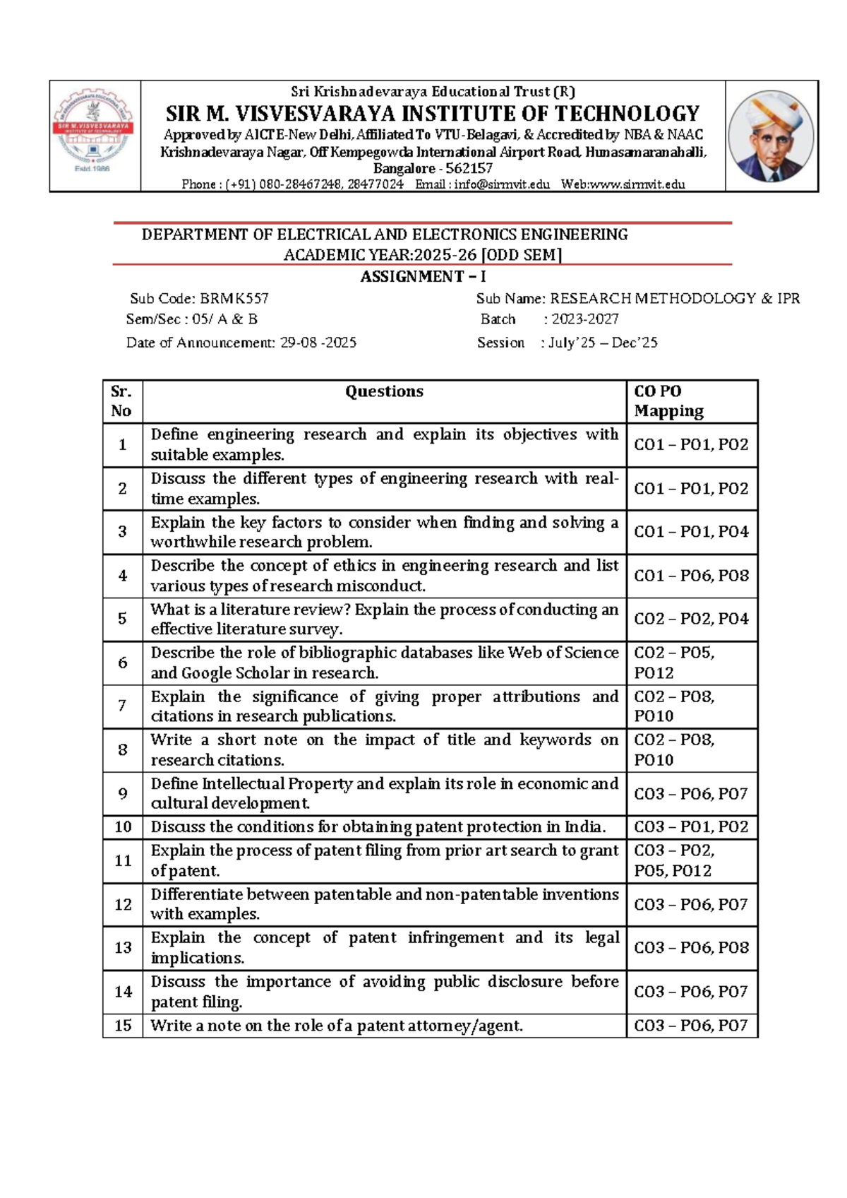 BRMK557: Research Methodology IPR - Assignment 1 (2025-2026) - Studocu