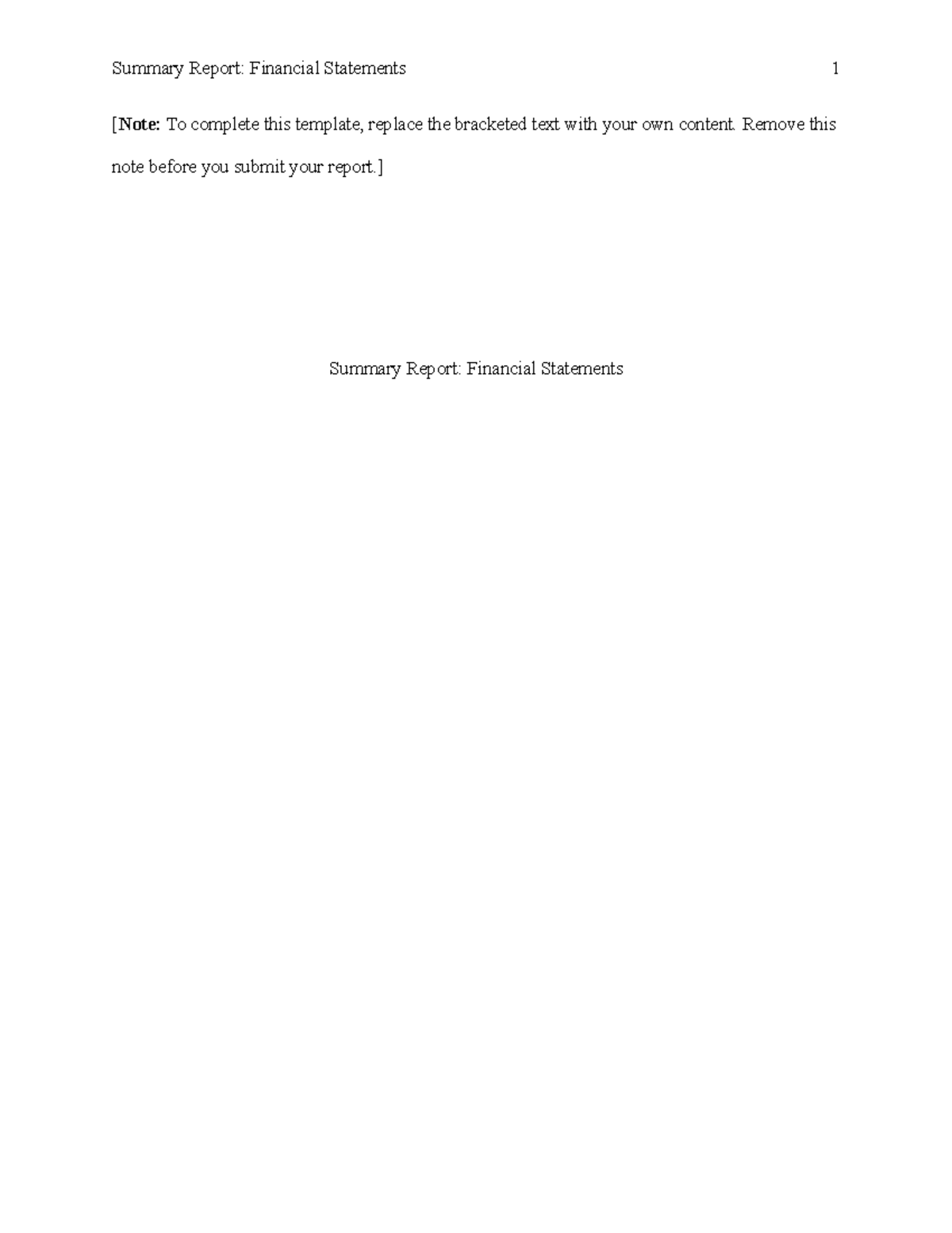 ACC 201 7-2 Project Financial Statement Summary Report - Studocu