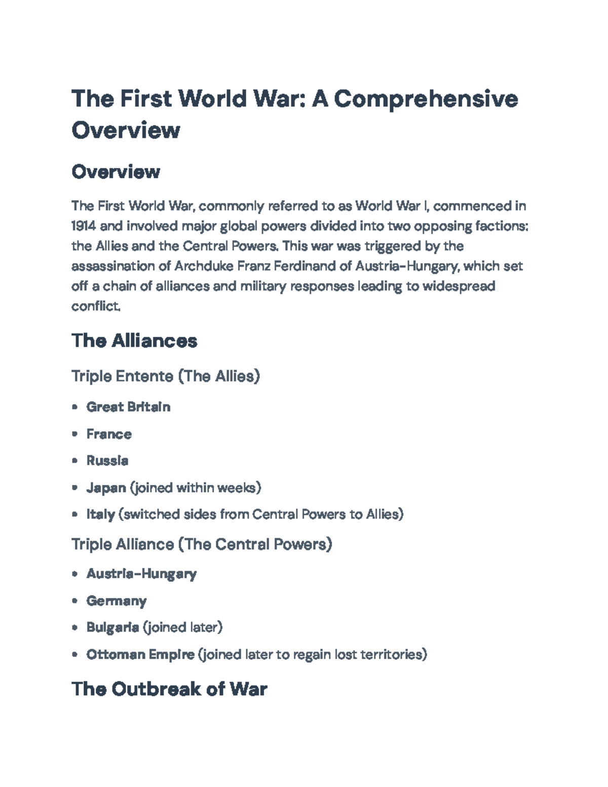 World War I (HIST101) Overview: Key Battles, Strategies, and ...