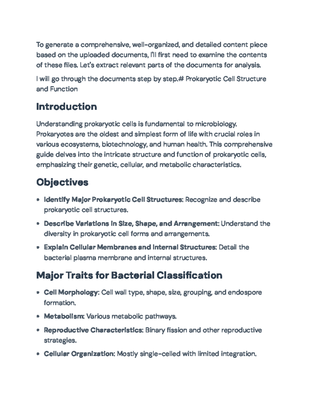 Prokaryotic Cell Structure and Function: A Detailed Study Guide - Studocu