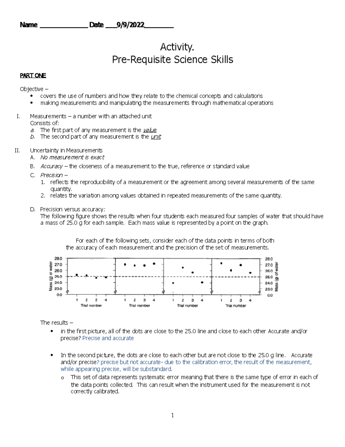 Using Numbers in Scientific Measurements - Prerequisite Science Skills ...