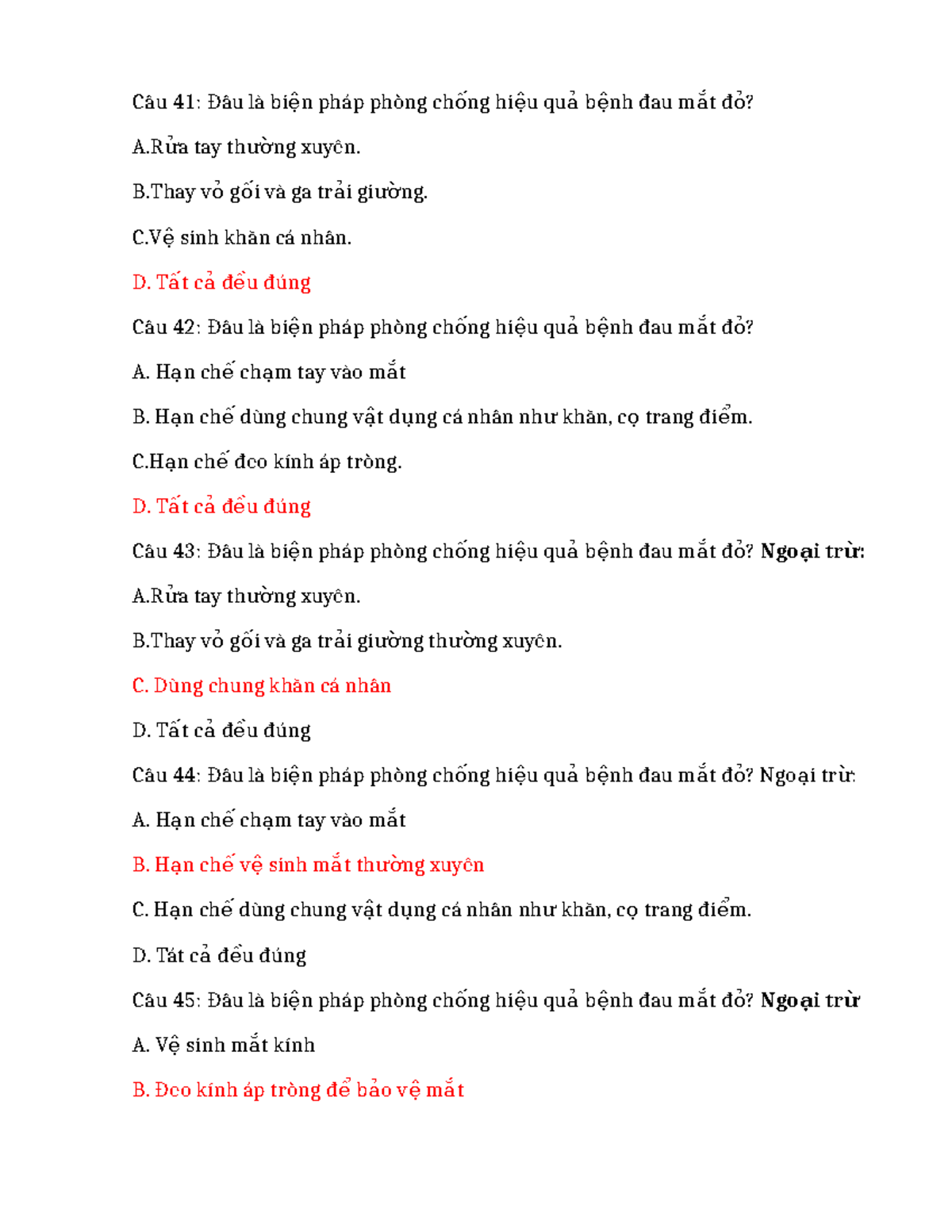 3. biện pháp phòng chống và điều trị ĐMĐ - Câu 41: Đâu là bi n pháp ...