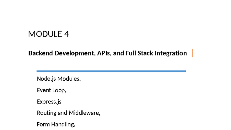 Module 4: Backend Dev, APIs & Full Stack Integration - Node.js Notes ...