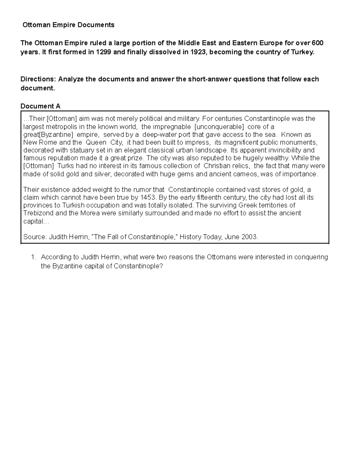 Ottoman Empire Analysis: Essential Docs & Qs for Course 9 2024 - Studocu