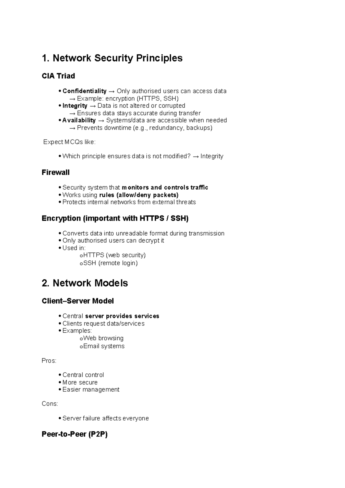 Network Security Principles & OSI Model Overview (CS101) - Studocu