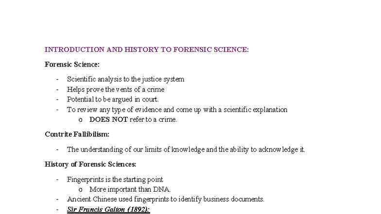 Forensics 101: Comprehensive Final Exam Notes on Forensic Science - Studocu