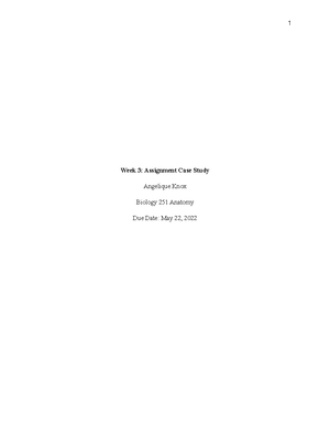 Week 1 Assignment - Chapter 1 Assignment CHAPTER 1 ASSIGNEMENT: INTRODUCTION TO A&P 1) The six ...