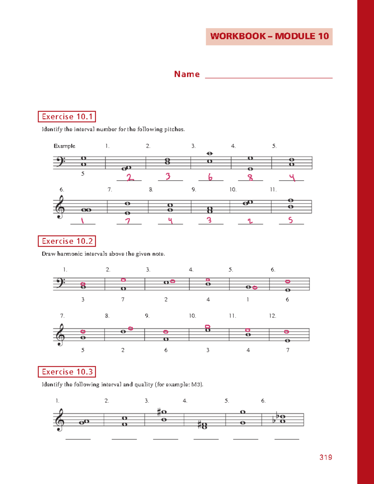 Music Fundamentals: Interval Identification Workbook (Module 10) - Studocu