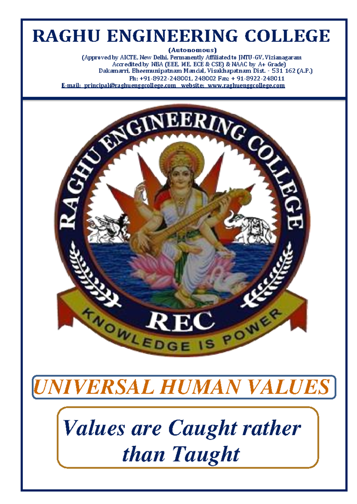 UHV-I Lecture Notes on Universal Human Values and Education - Studocu