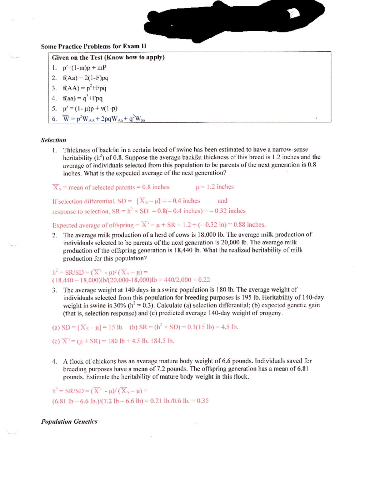BIo311 Exam 2 Practice Problems and Solutions - Studocu