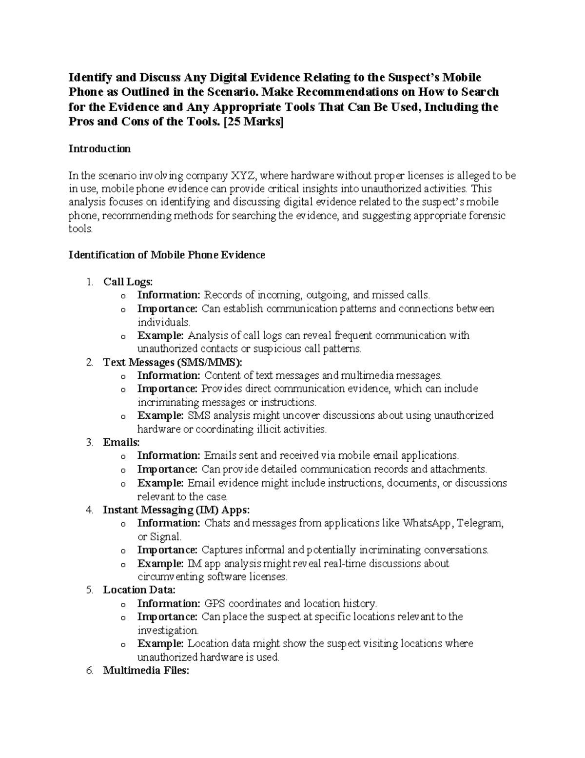 Digital Evidence Analysis of Mobile Phones: Recommendations & Tools ...